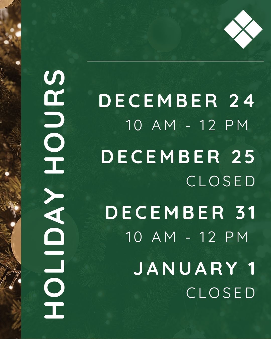 12/31/25 Holiday Hours: Museum Open 10 am-12 pm | Fairfield Museum and ...